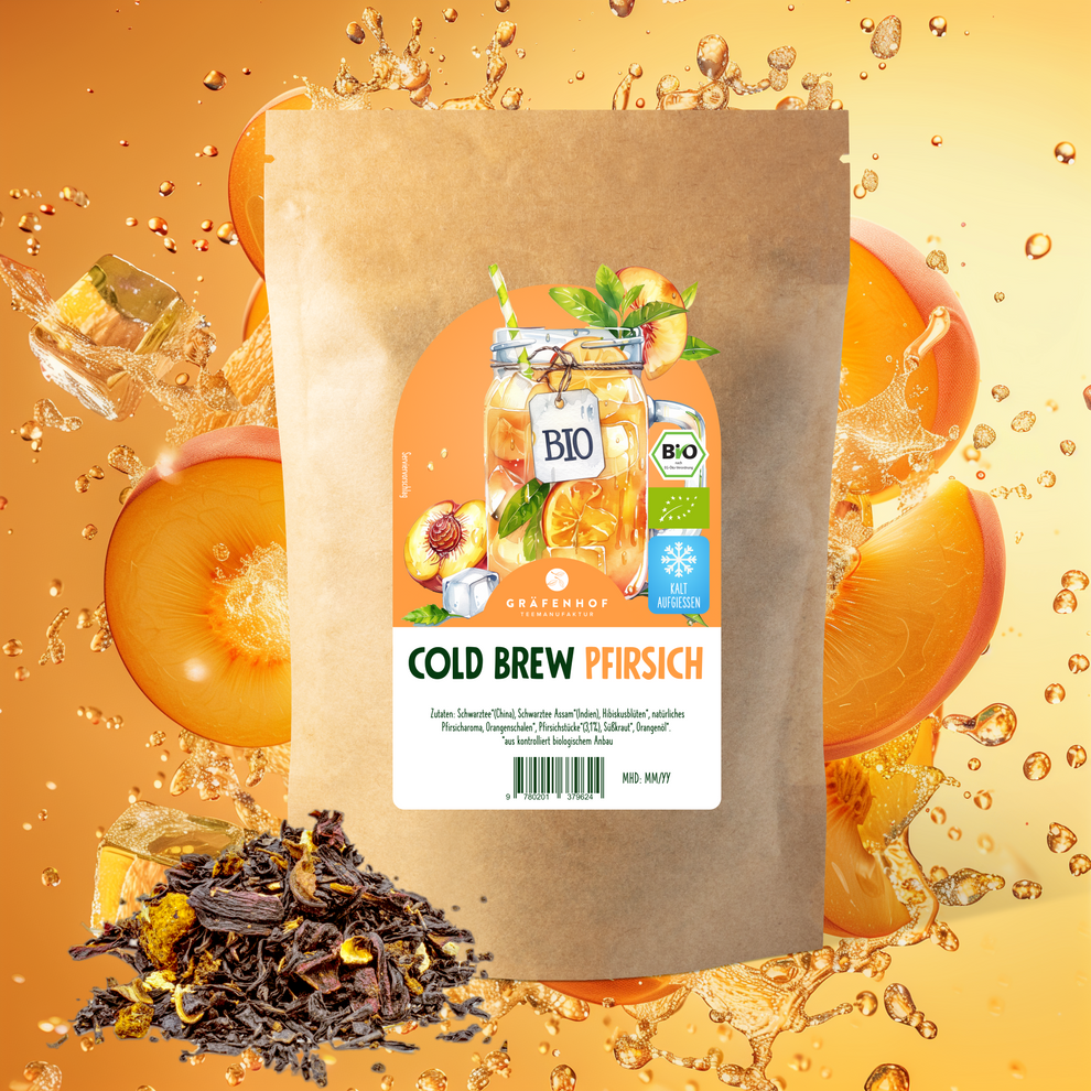 ORGANIC Iced Tea Peach (Cold Brew) – 5 pcs. – Gräfenhof Tee